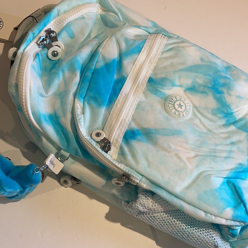 Brand New Kipling Backpack Tie Dye Blue - Gem
